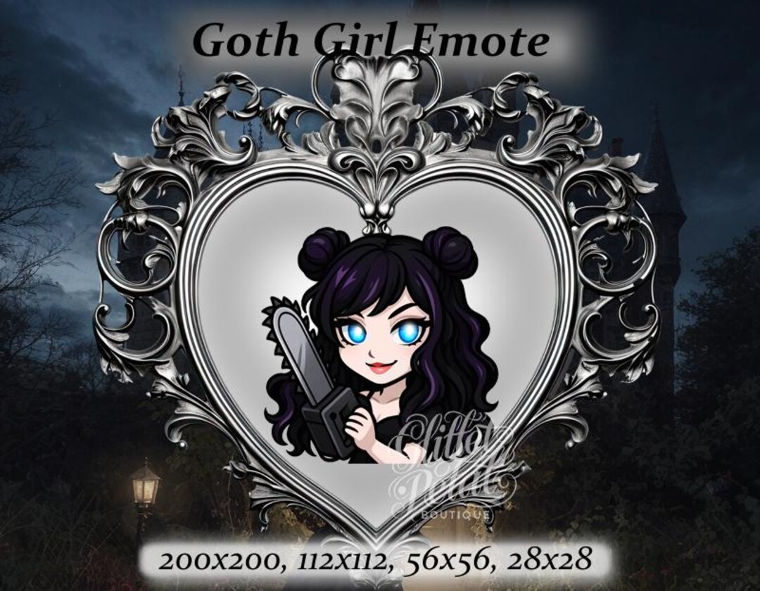 Goth Girl Chainsaw Emote – Anime Twitch Streamer Emote - Etsy