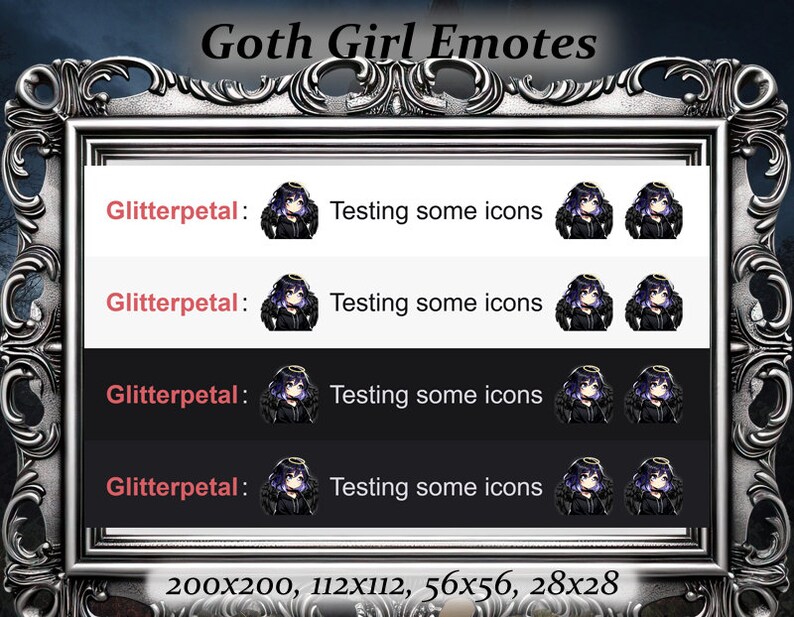Goth Girl Twitch Emote - Anime Emote, Purple Hair Goth, Twitch Emote ...