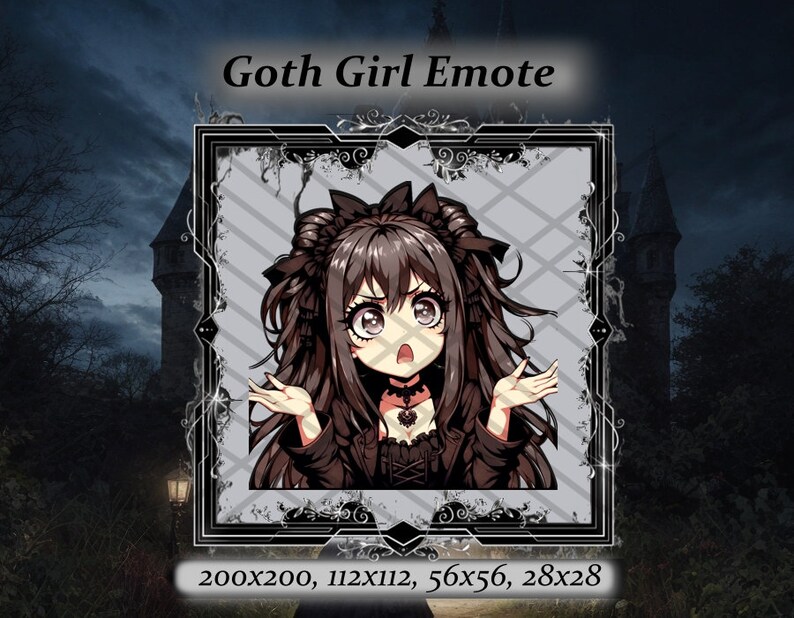 Goth Girl Twitch Emote Anime Emote, Question Emote, Alt Girl,twitch ...