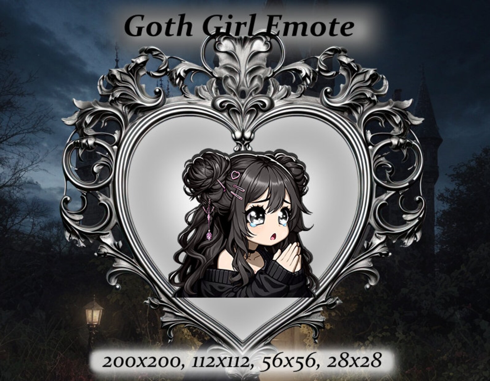 Goth Girl Twitch Emote - Anime Emote , Beg Emote, Alt Girl,twitch Emote ...