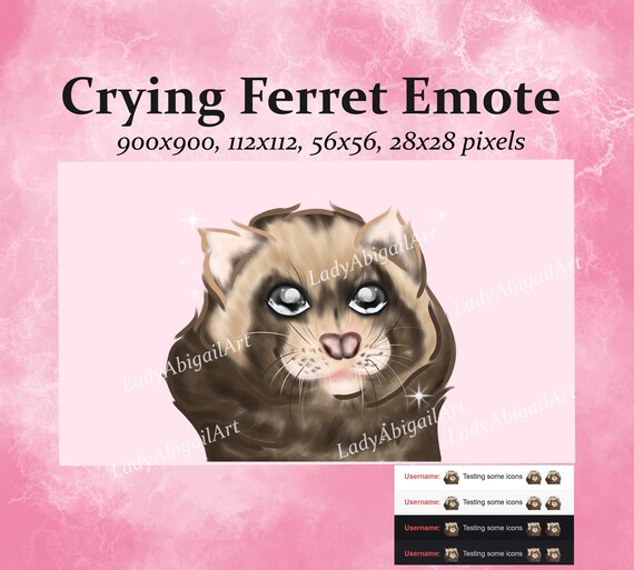 Crying Ferret Emote Twitch Emote Discord Emote | Etsy