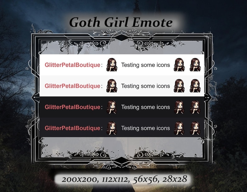 Goth Girl Twitch Emote Anime Emote, Hello Emote, Alt Girl,twitch Emote ...