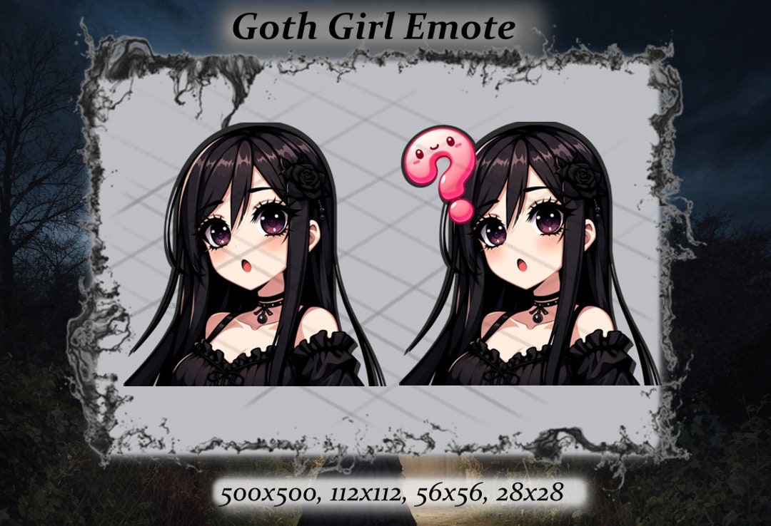 Goth Girl Twitch Emote Anime Emote, Question Emote, Alt Girl,twitch ...