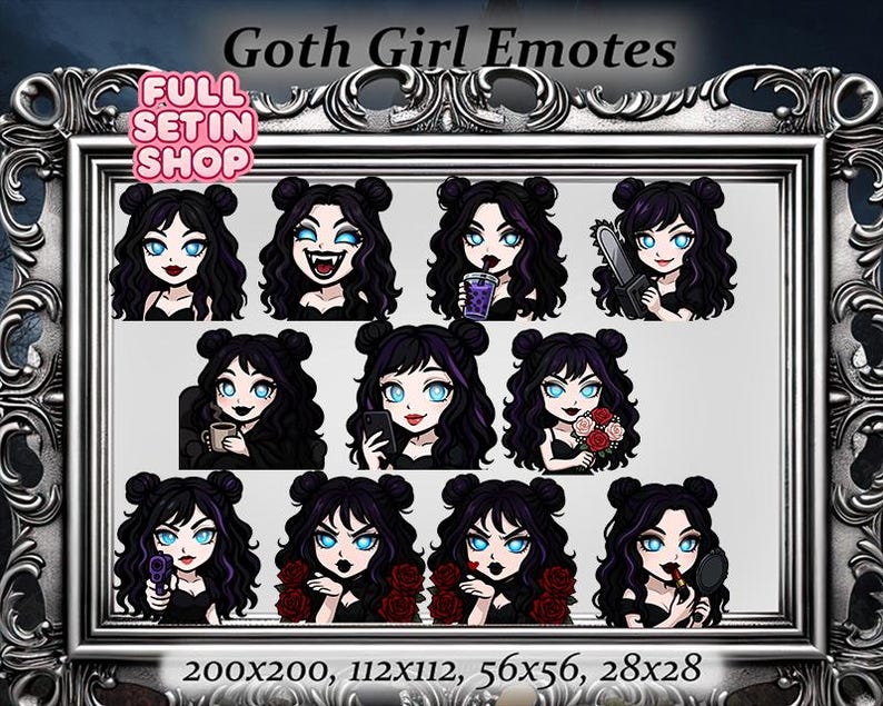 Goth Girl Chainsaw Emote – Anime Twitch Streamer Emote - Etsy