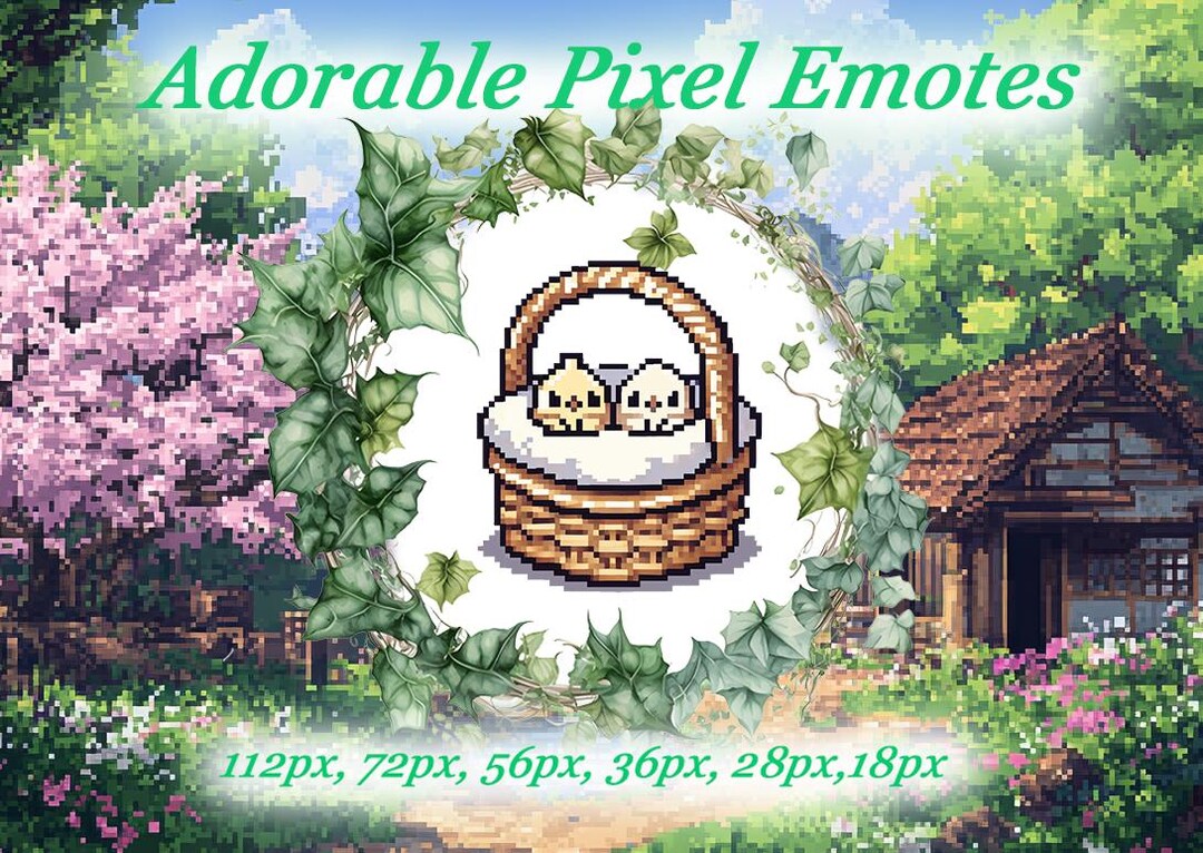 Cute Pixel Birds in a Basket – Cozy and Adorable Emote for Twitch ...