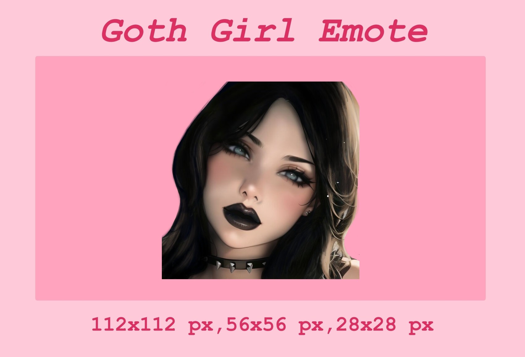 Goth Girl Twitch Emote Anime Emote, Girl Hello Emote, Twitch Emote ...
