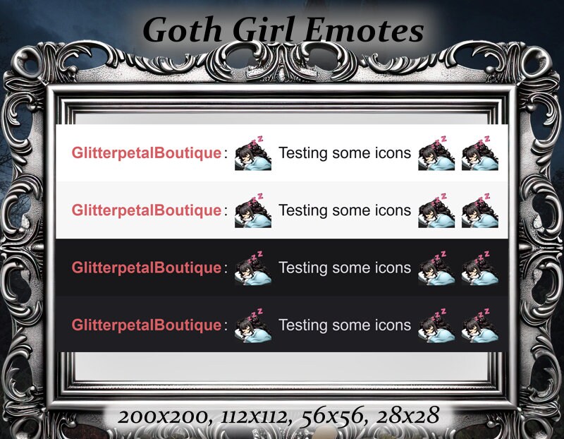 Goth Girl Twitch Emote - Anime Emote, Sleepy Emote, Alt Girl,twitch ...