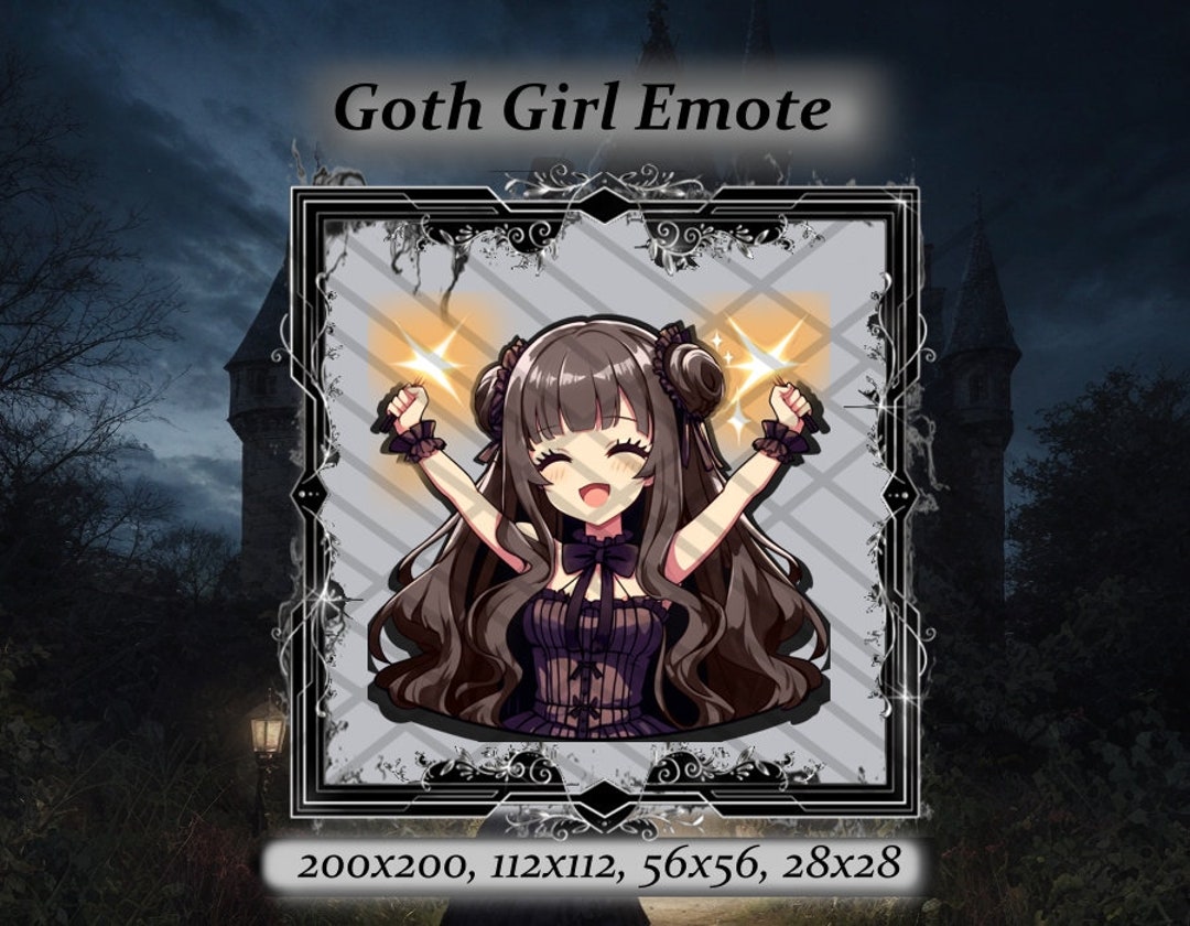 Goth Girl Twitch Emote Anime Emote, Glowstick Emote, Alt Girl,twitch ...