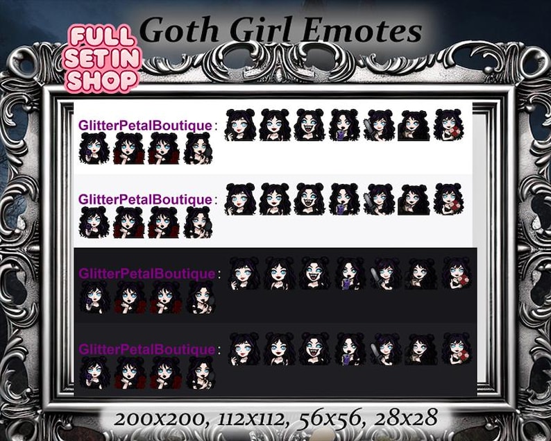 Goth Girl Chainsaw Emote – Anime Twitch Streamer Emote - Etsy