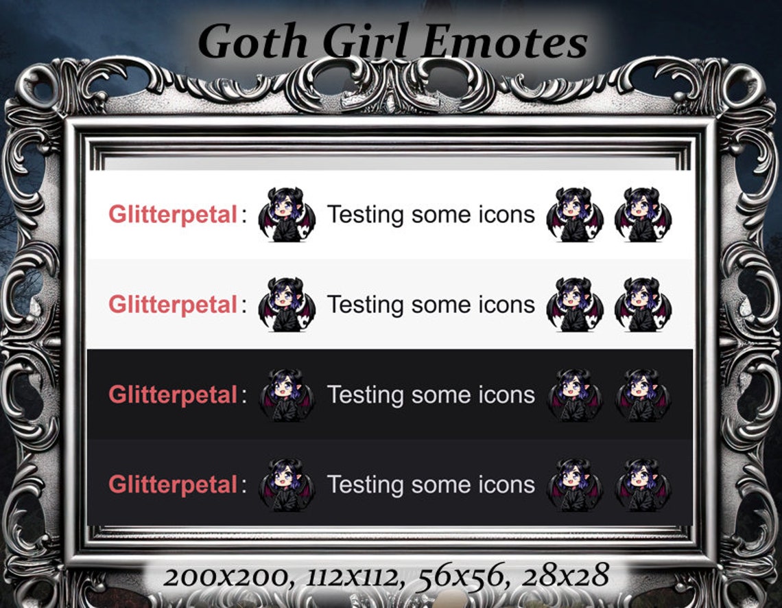 Goth Girl Twitch Emote - Anime Emote, Purple Hair Goth, Alt Girl ...