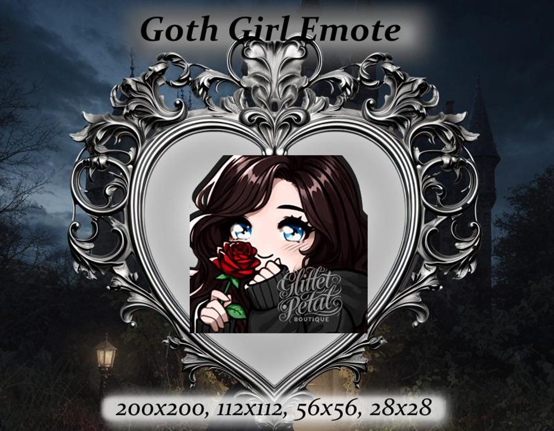 Goth Girl Twitch Emote - Anime Emote,brown Hair Goth, Blue Eyes, Alt ...