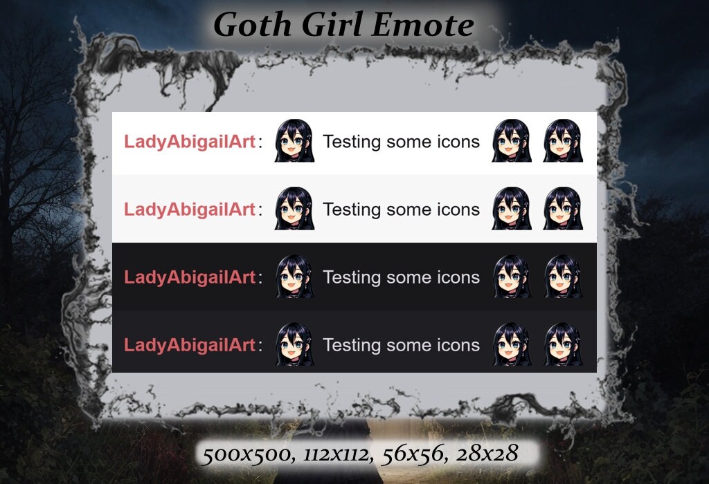 Goth Girl Twitch Emote Anime Emote, Question Emote, Alt Girl,twitch ...