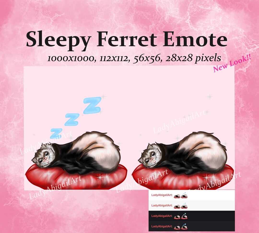 Sleepy Cute Ferret Twitch Emote, Kick Emote, Emote, Discord Emote ...