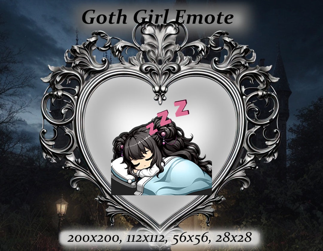 Goth Girl Twitch Emote - Anime Emote, Sleepy Emote, Alt Girl,twitch ...
