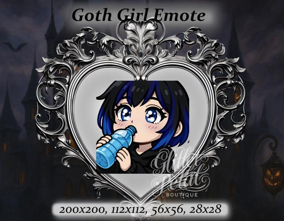 Goth Girl Twitch Emote - Anime Emote,blue Hair Goth, Blue Eyes Alt Girl ...