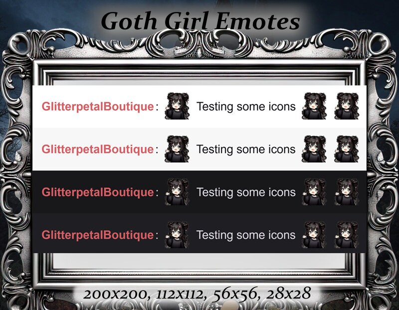 Goth Girl Twitch Emote - Anime Emote, Hello Emote, Alt Girl,twitch ...