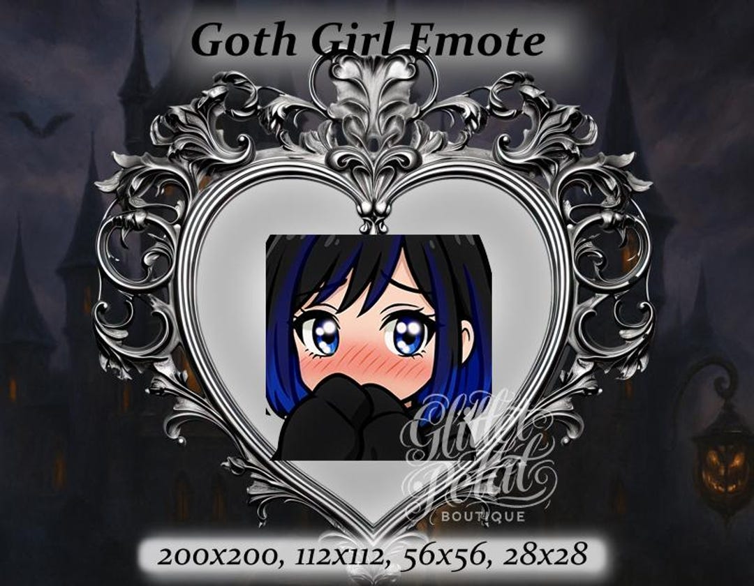 Goth Girl Twitch Emote - Anime Emote,blue Hair Goth, Blue Eyes Alt Girl ...