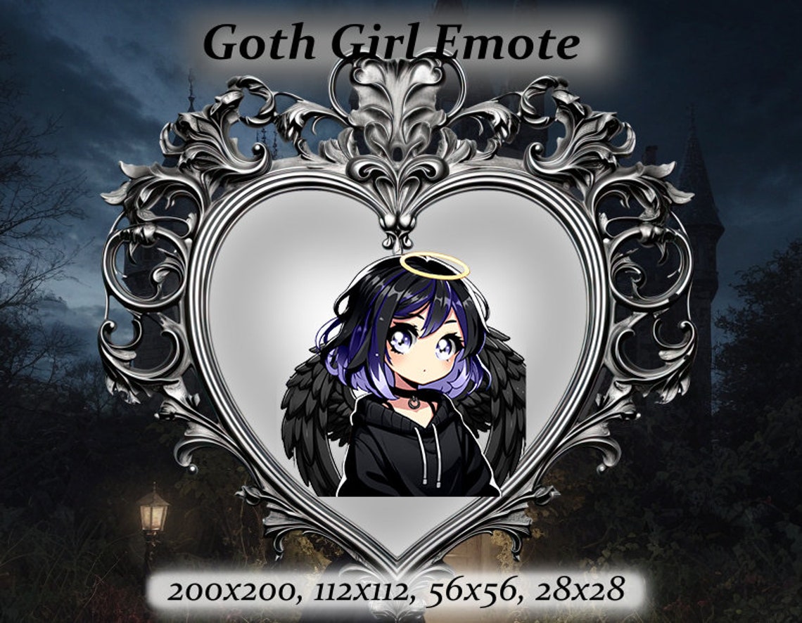 Goth Girl Twitch Emote Anime Emote, Purple Hair Goth, Twitch Emote ...