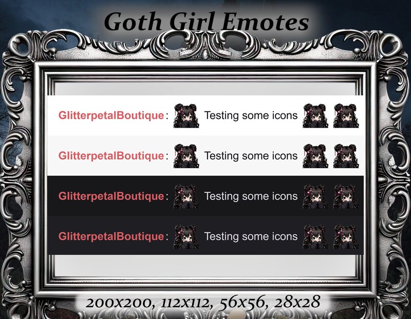 Goth Girl Twitch Emote - Anime Emote, Shy Emote, Alt Girl,twitch Emote ...