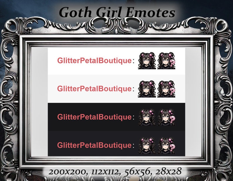 Goth Girl Twitch Emote - Anime Emote, Confused Emote, Alt Girl,twitch ...