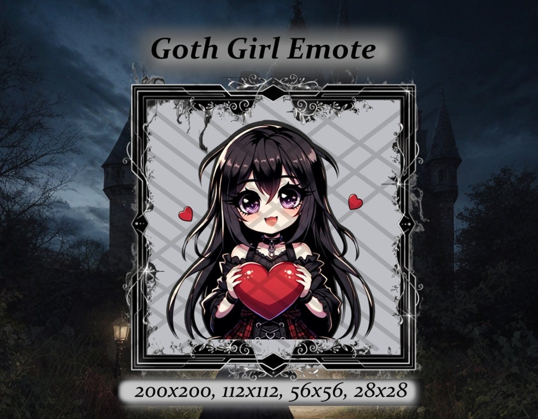 Goth Girl Twitch Emote Anime Emote, Question Emote, Alt Girl,twitch ...