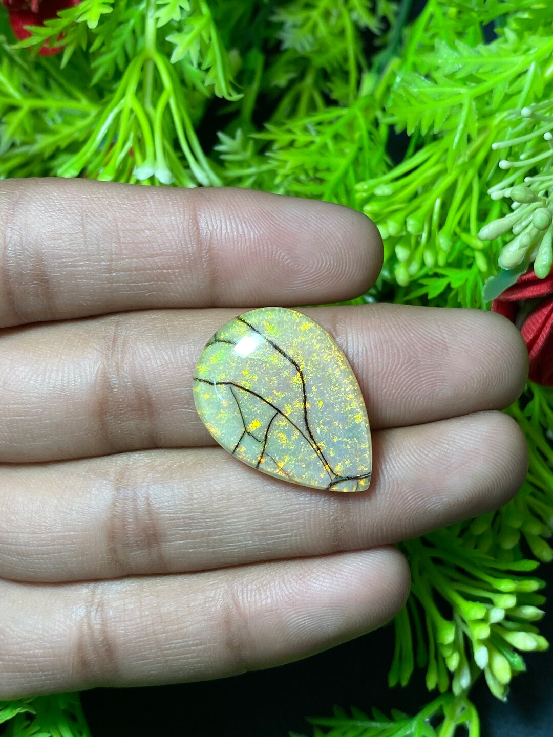 Beautiful Multi Fire Monarch Opal Cabochon Hand Polish Pear Shape ...