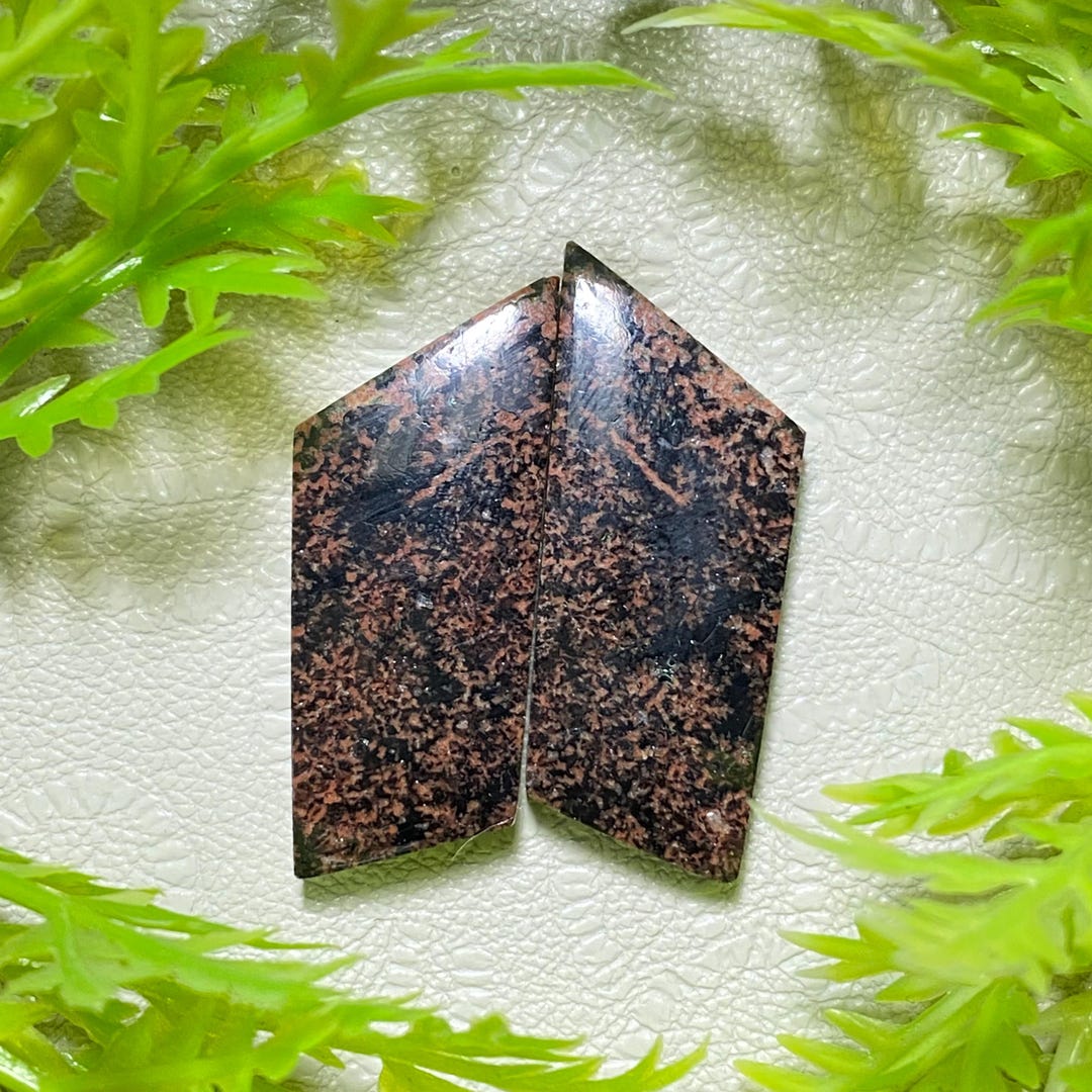 100% Natural Firecracker Obsidian Matching Pair Cabochon Firework ...