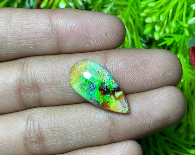 SUPER Multi Fire Monarch Opal Hand Polish Pear Shape Monarch Doublet ...