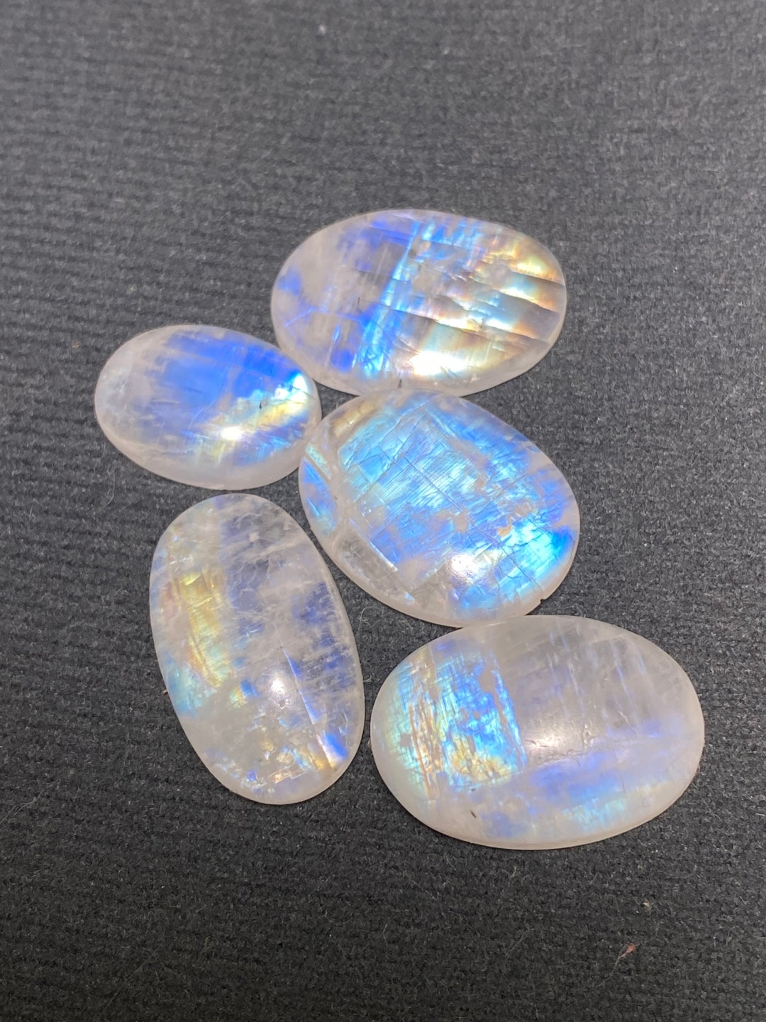 Top Quality Blue Fire White Rainbow Moonstone Cabochon - Etsy