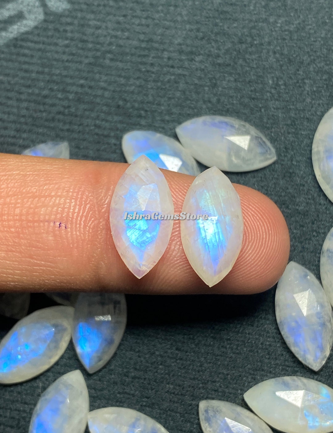 Wow AAA Quality Blue Flashy Rainbow Moonstone One Side Rose - Etsy