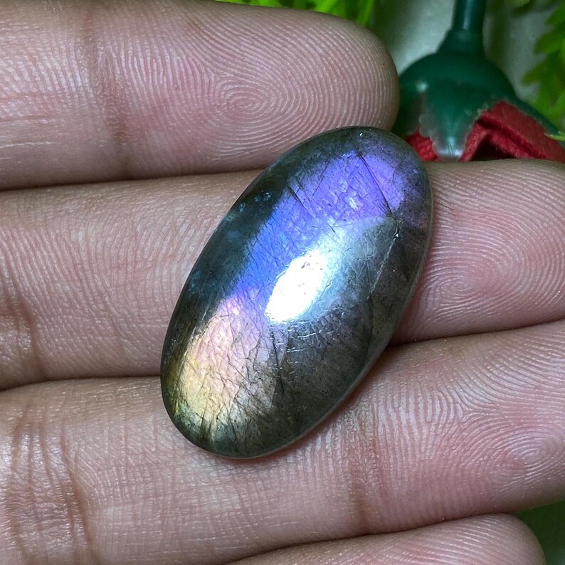 Purple Fire Labradorite Cabochon – Oval Gemstone for Wire Wrap Jewelry ...