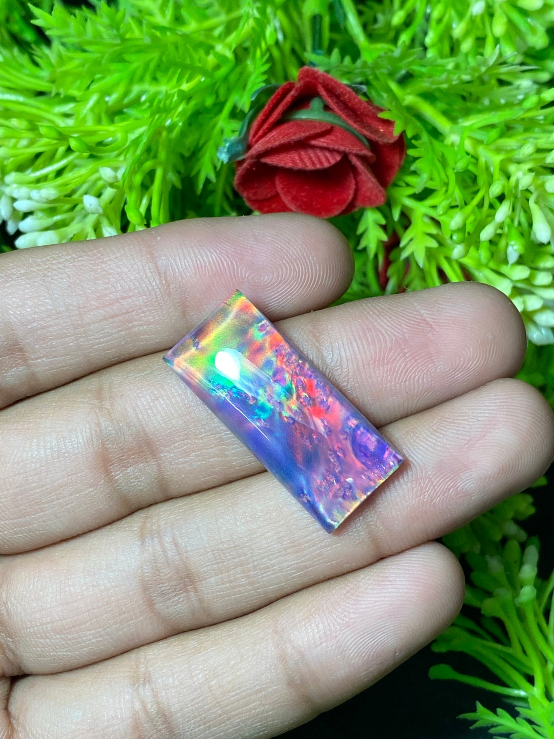 AAA Quality Multi Fire Doublet Aurora Opal Cabochon Doublet Aurora Opal ...