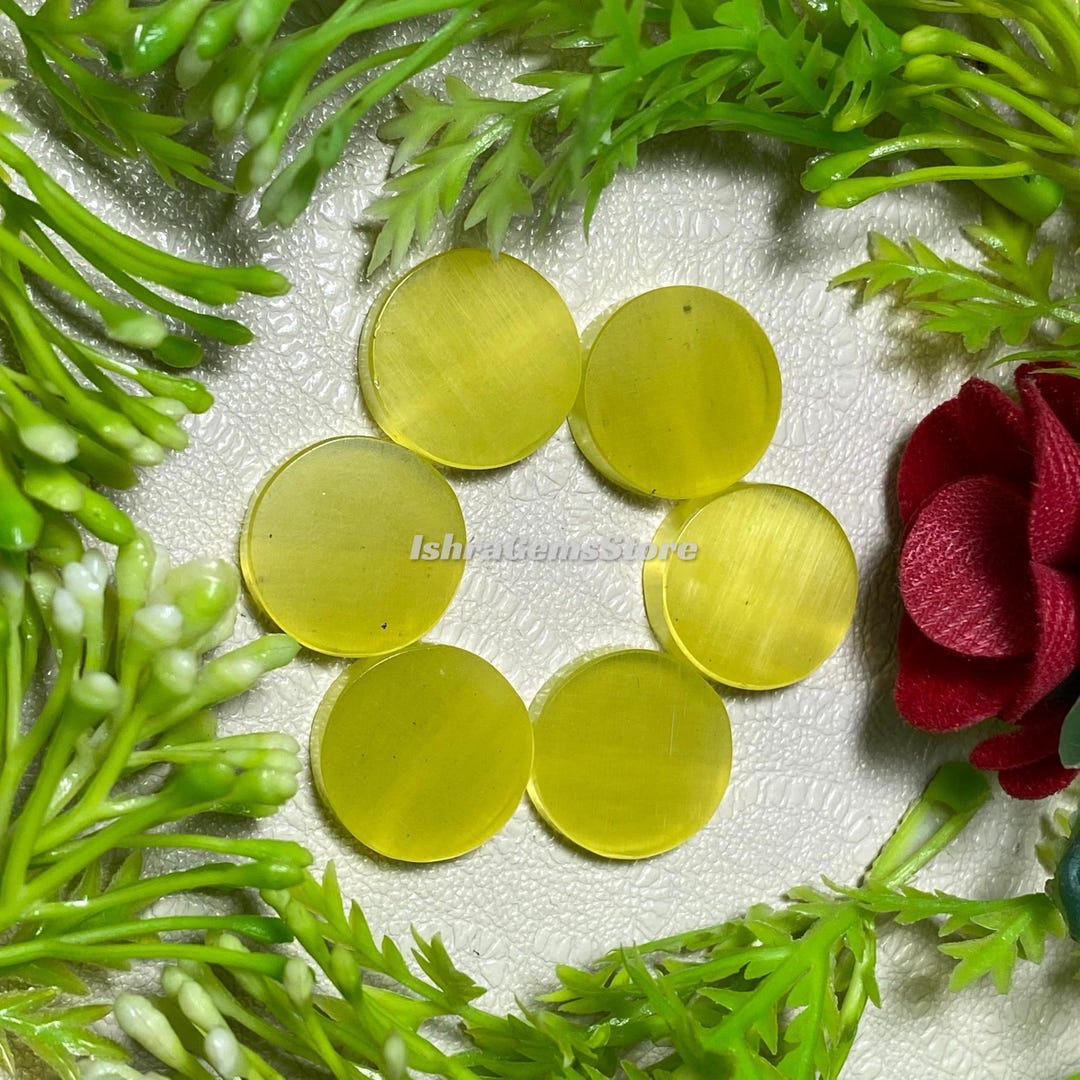 Best Quality Lemon Color Monalisa Discs Loose Glass Stone Round Shape ...