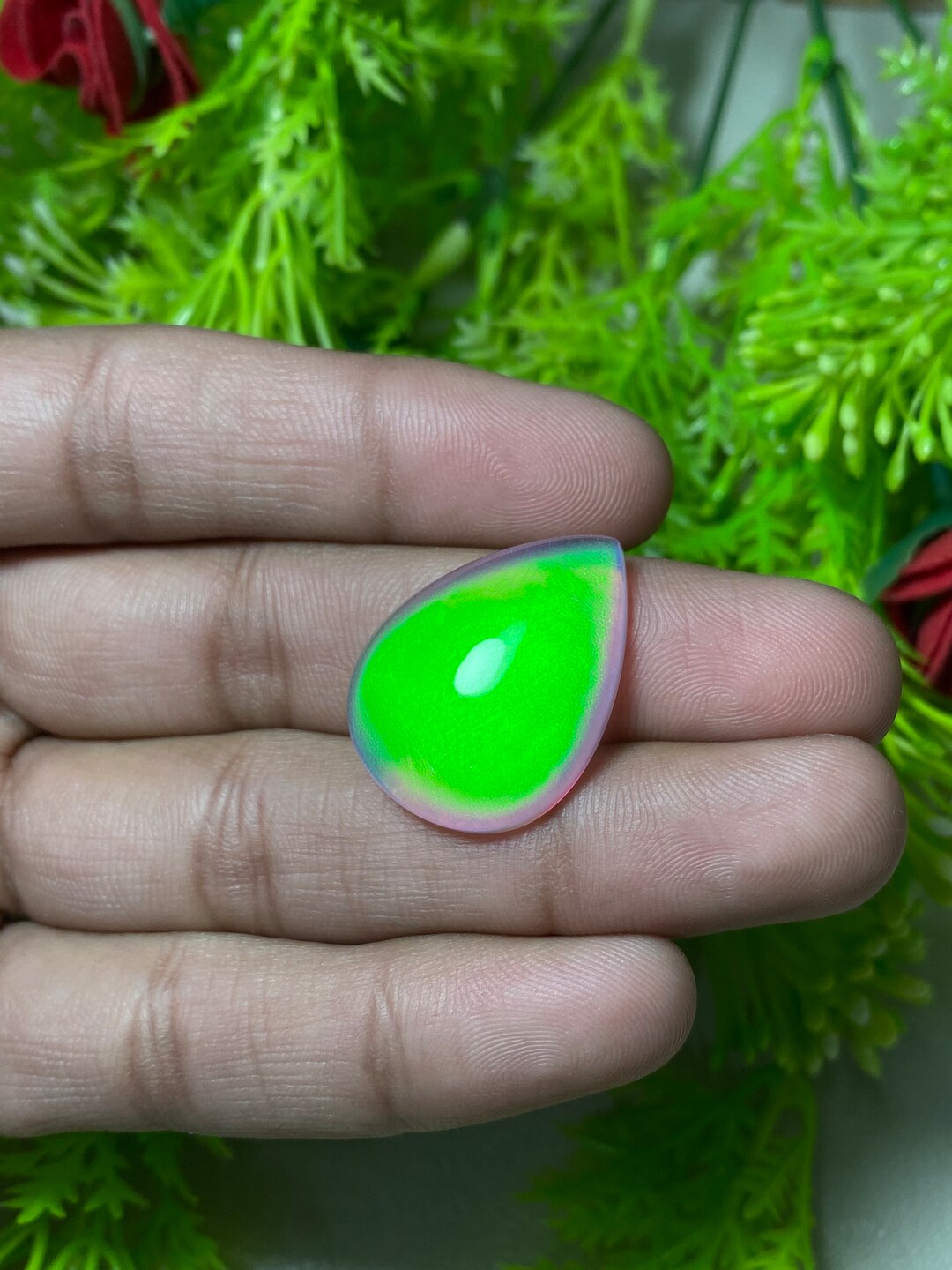 Rare Green Fire Doublet Aurora Opal Cabochon Smooth Polish Handmade ...