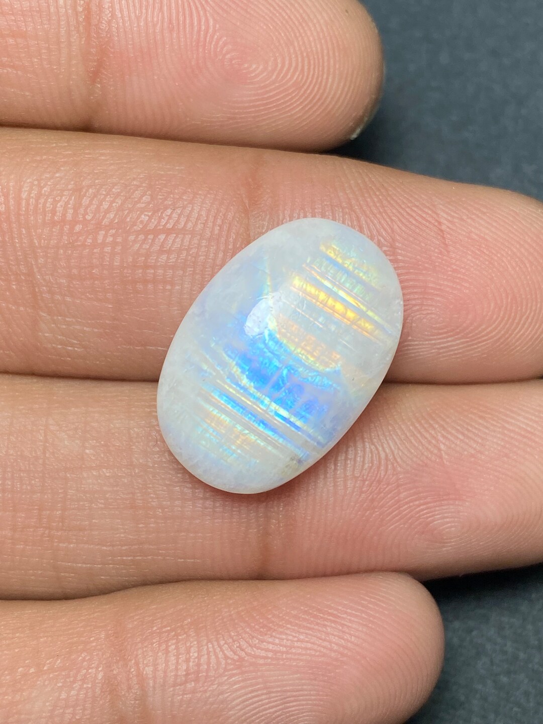 Designer Multi Fire White Rainbow Moonstone Cabochon Hand Polish Loose ...