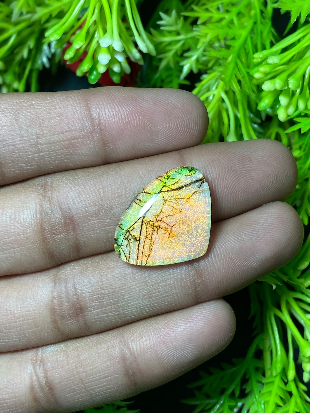 Multi Fire Doublet Monarch Opal Cabochon Size 24.50x19x5.50 MM. Heart ...
