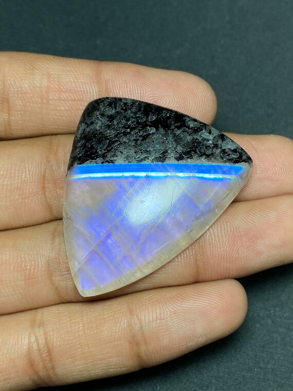 Out Standing Blue Flashy White Rainbow Moonstone Cabochon - Etsy