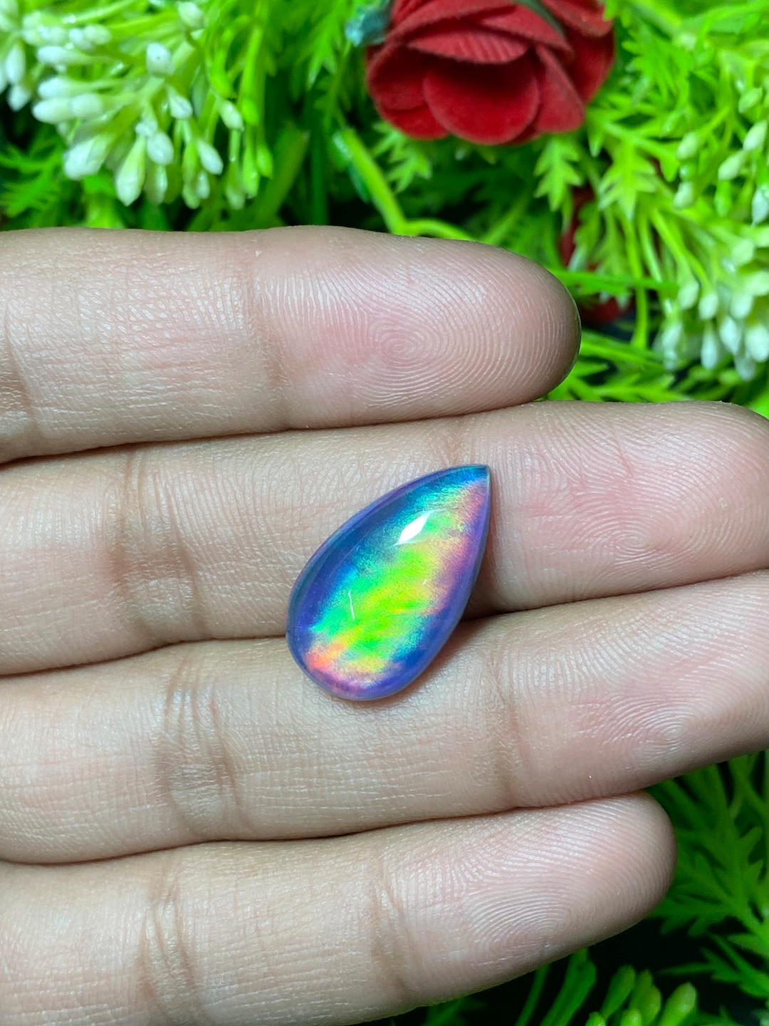 AAA Quality Multi Fire Doublet Aurora Opal Cabochon Size 13x23x6 MM ...