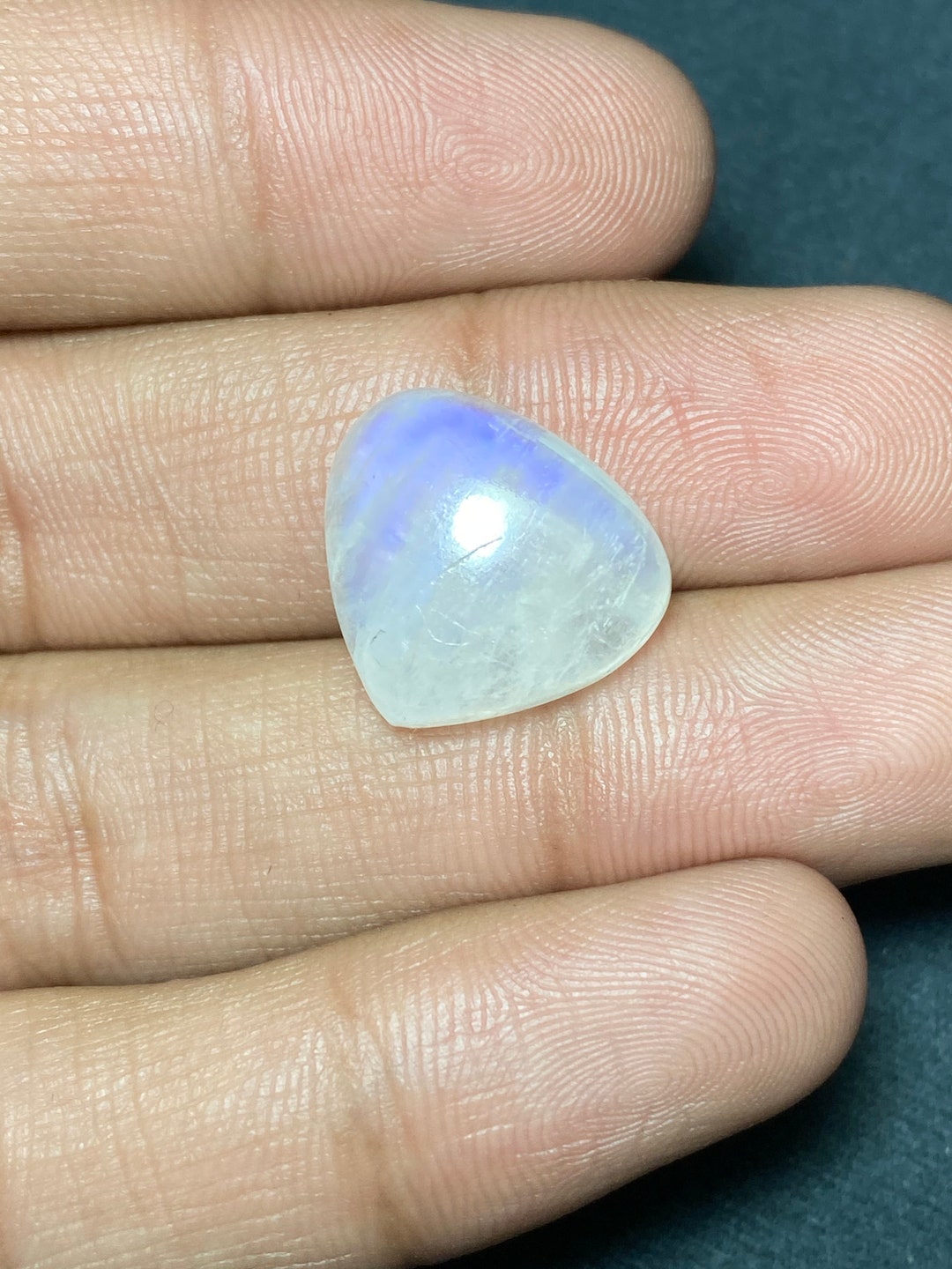 Clean Blue Fire Rainbow Moonstone Cabochon Loose Gemstone Size 17x15 ...