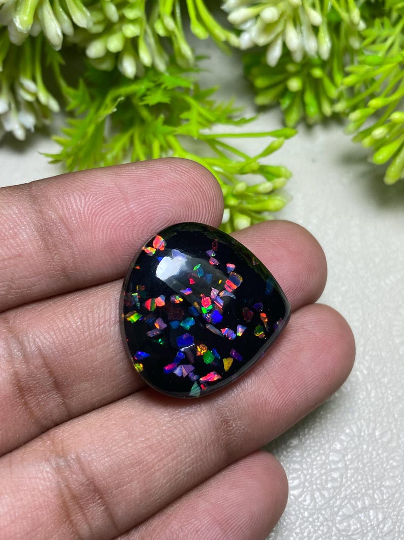 Heart Shape Fire Opal Doublet Cabochon - Flat Back 24.50x25.50x6.50 MM ...