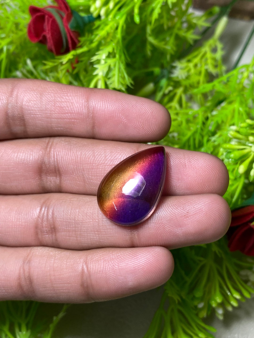 Antique Doublet Glass Pear Shape Size 18x26.50x7 MM. Cabochon Hand ...