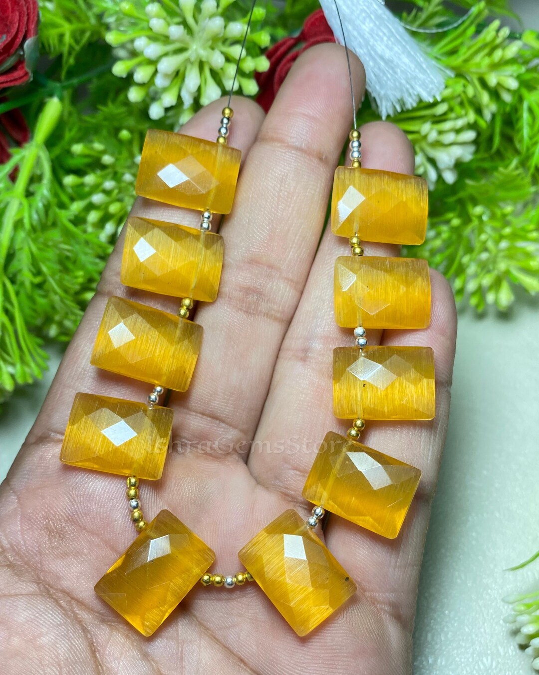 Amazing Monalisa Both Side Checker Cut 10 Pieces Loose Gemstone Beads ...