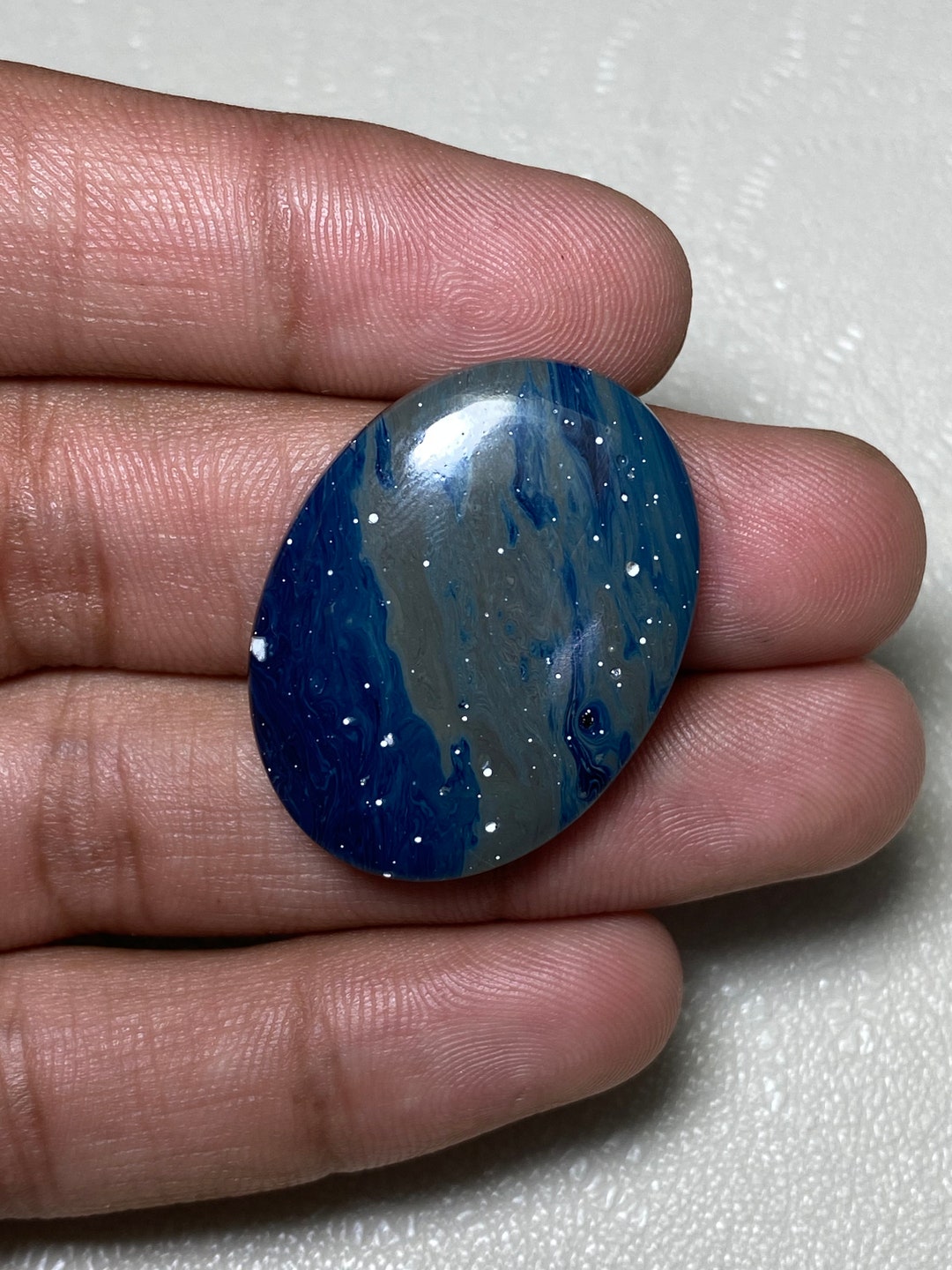Cutest Blue Fire Leland Blue Stone Cabochon Size 25x33x6 - Etsy