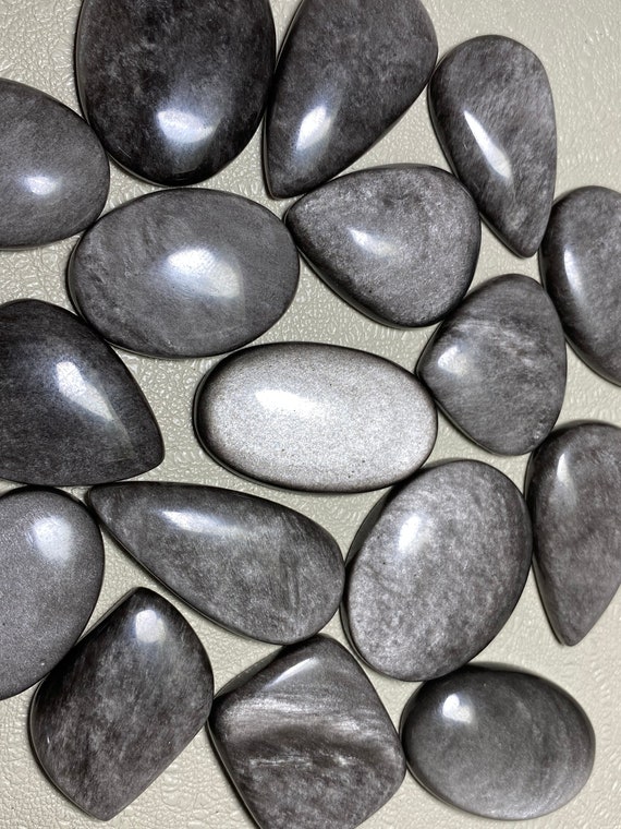 Terrific Silver Fire Obsidian Cabochon Both Side Polish - Etsy