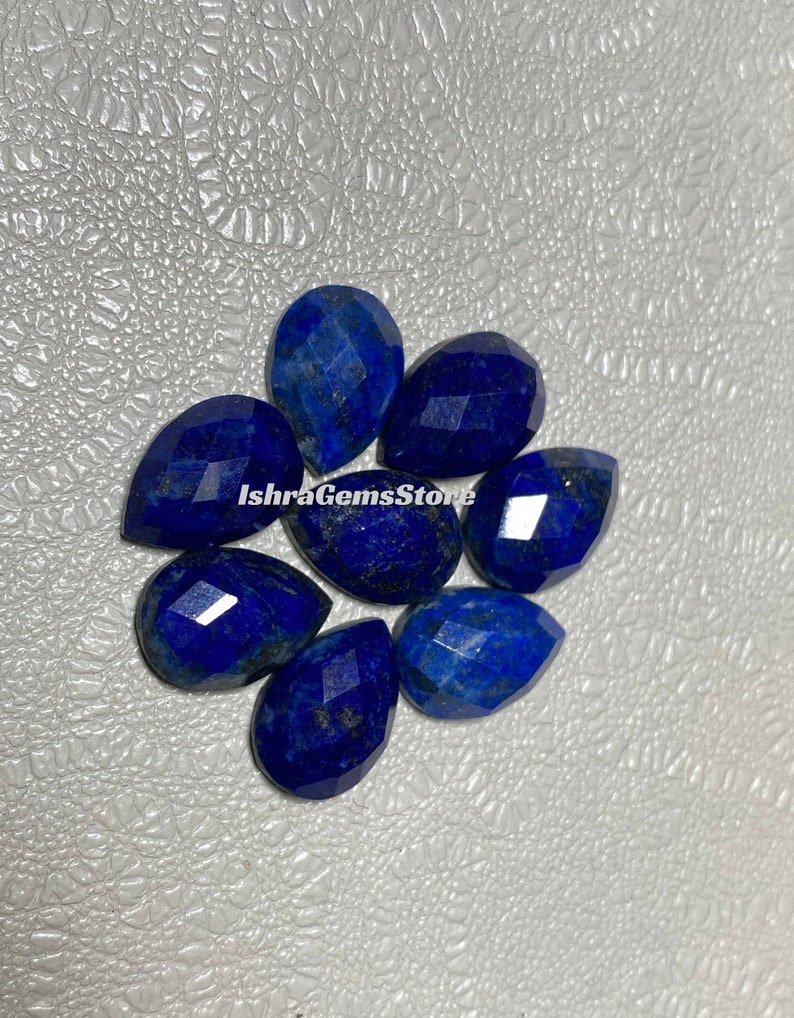 Blue Fire Lapis Lazuli Gemstone – Checker Cut Pear Shape, Various Sizes ...