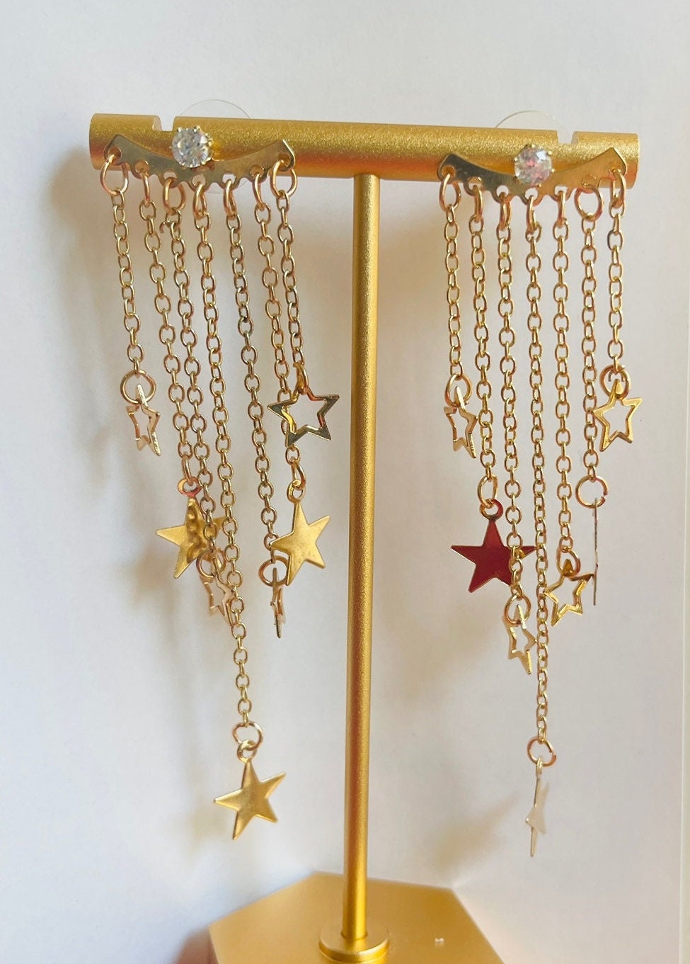 Star Earrings Drop Earrings Silver Star Earrings Celestial - Etsy