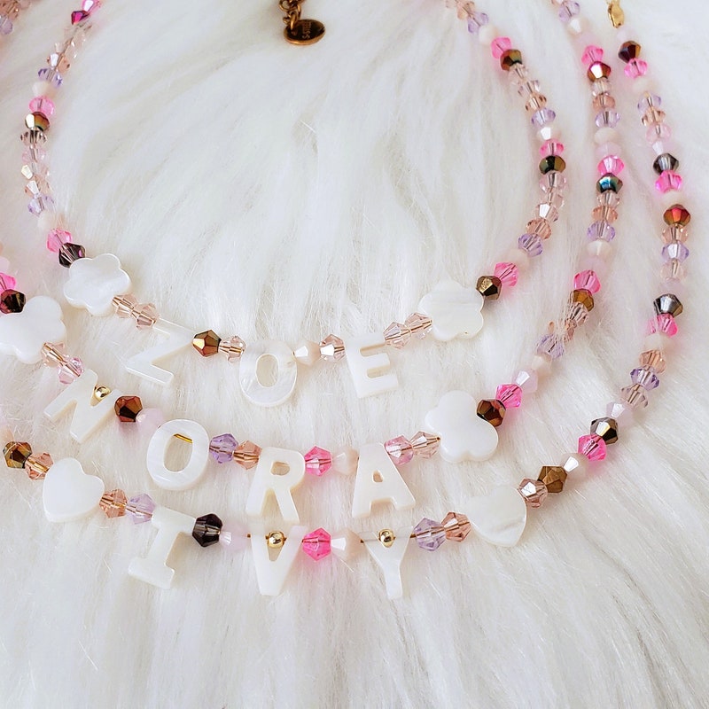 Personalized Girls Bead Necklace - Etsy