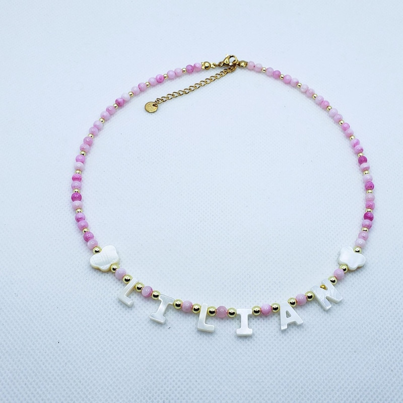 Bright Pink Necklace - Etsy