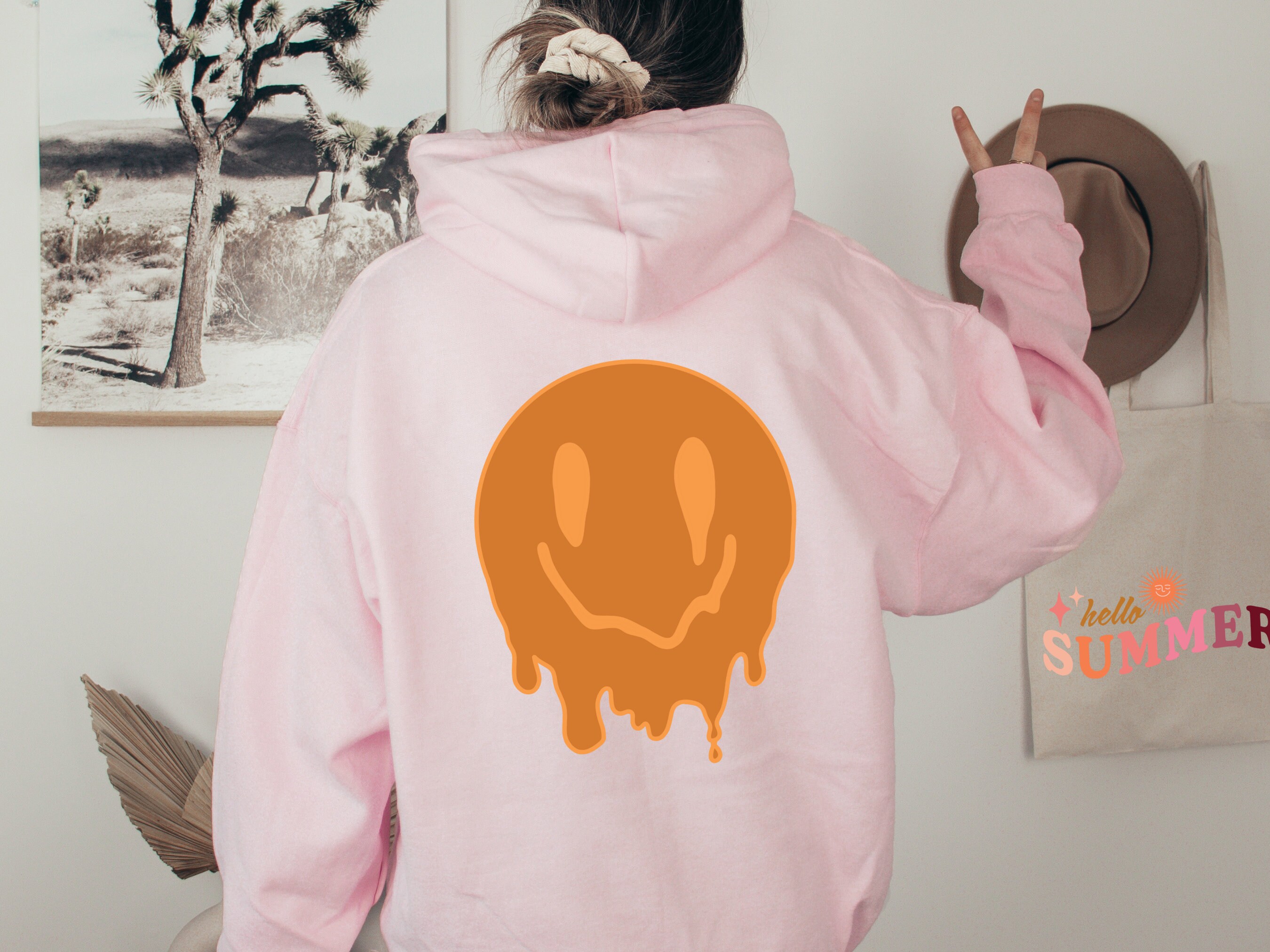 Mustard Yellow Melted Smiley Face PNG, Smiley Face Sweatshirt, Summer ...