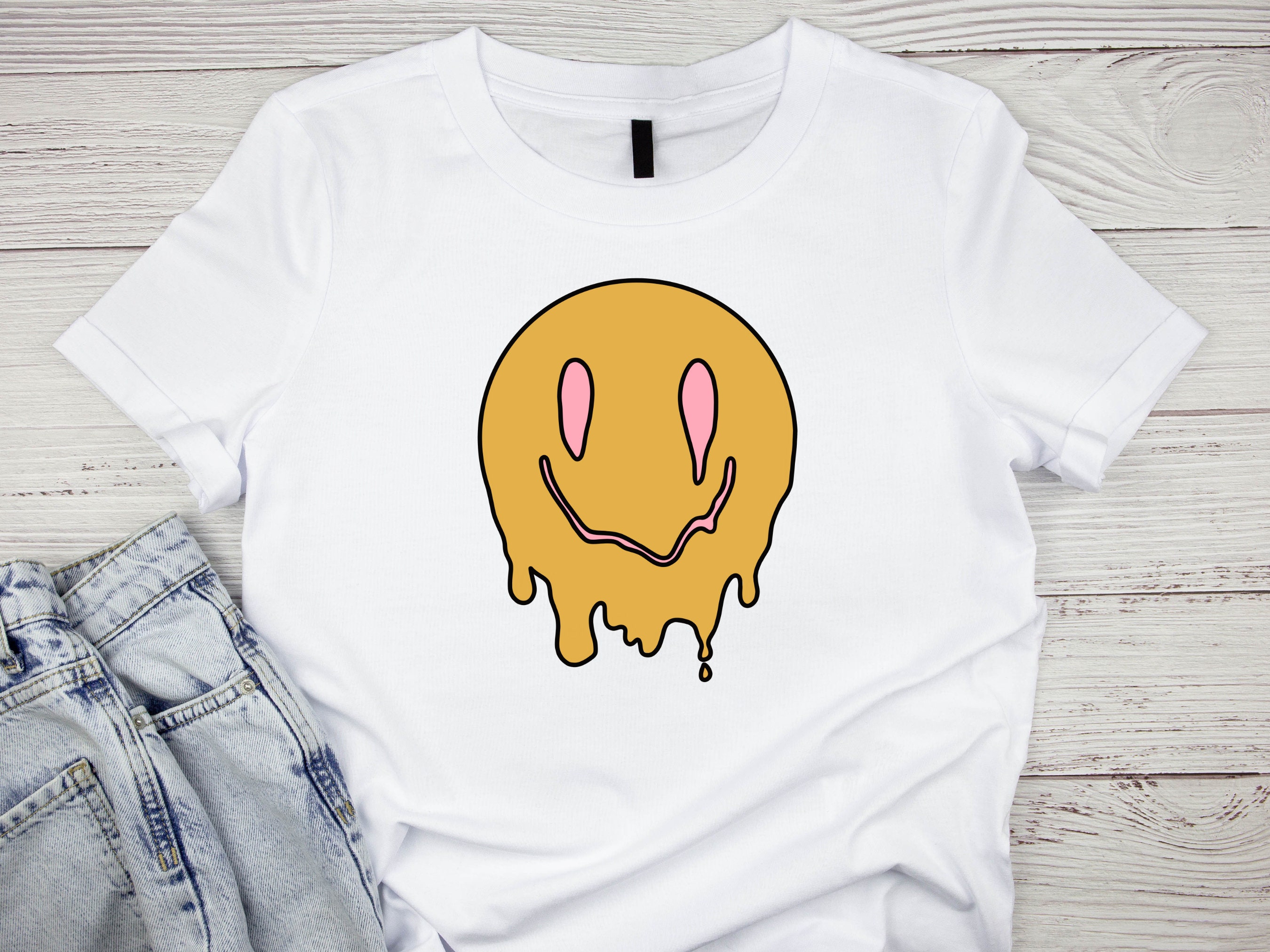 Melted Smiley Face Hoodie Design Melted Smiley Face Aesthetic - Etsy
